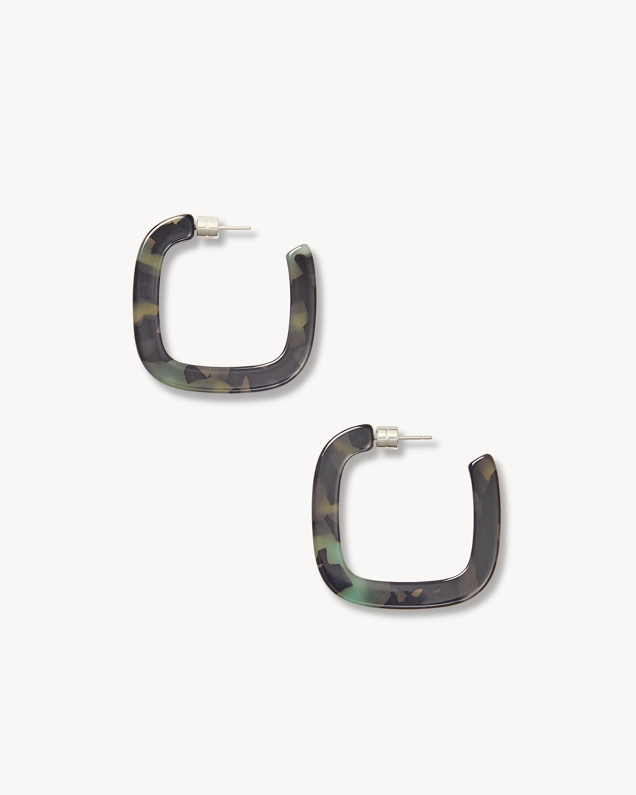 Midi Square Hoops in Fog Tortoise – MACHETE