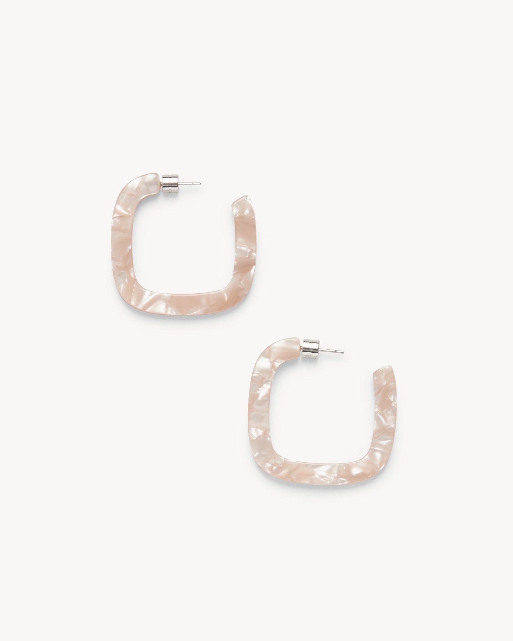 Midi Square Hoops in Peach Shell – MACHETE