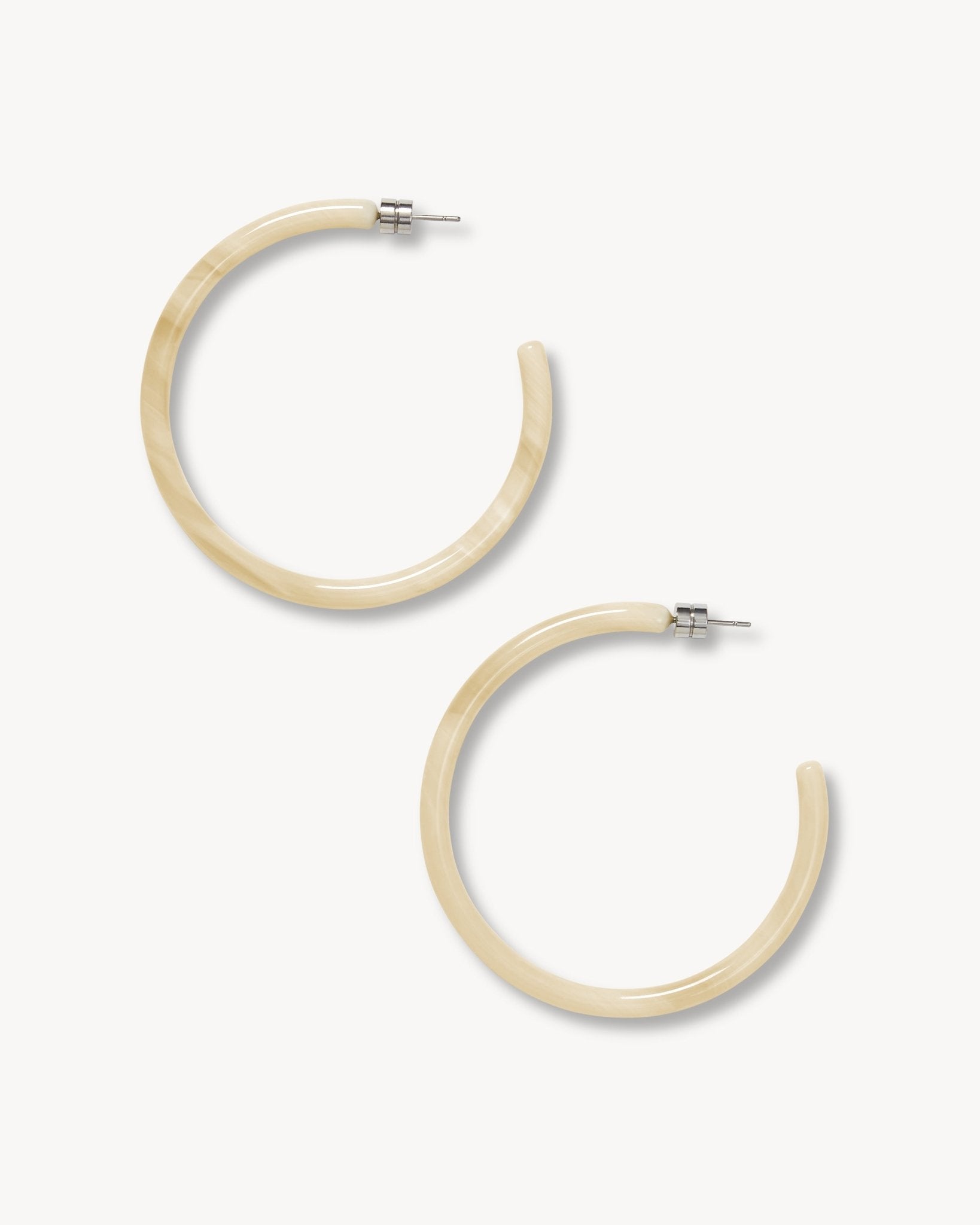 Large Hoops in Alabaster – MACHETE