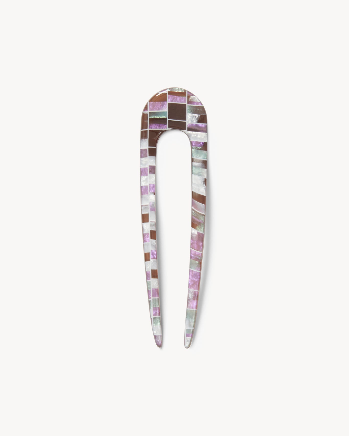 MACHETE French Hair Pin in Brown Shell Checker