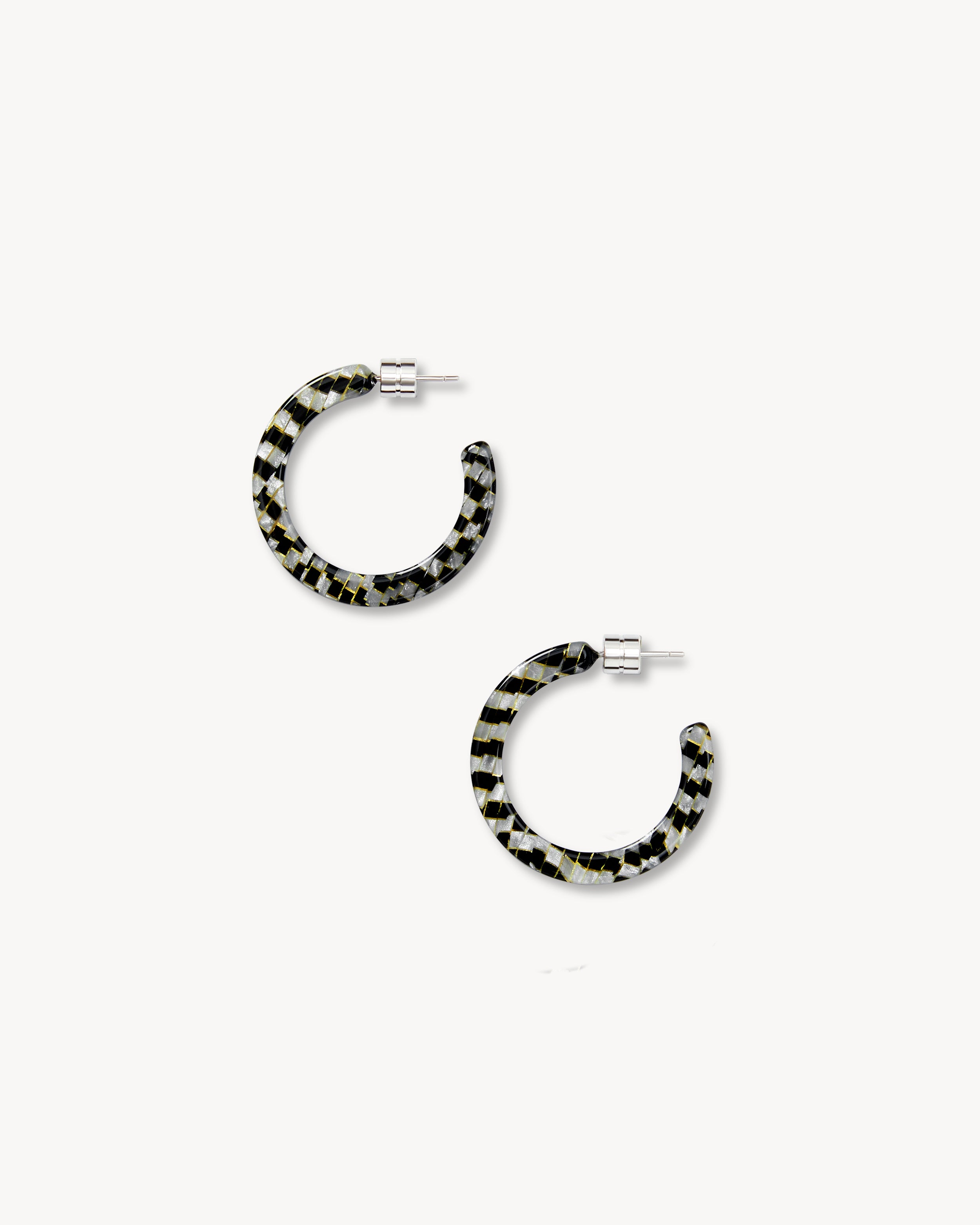 Mini Hoops in Perle Noir – MACHETE