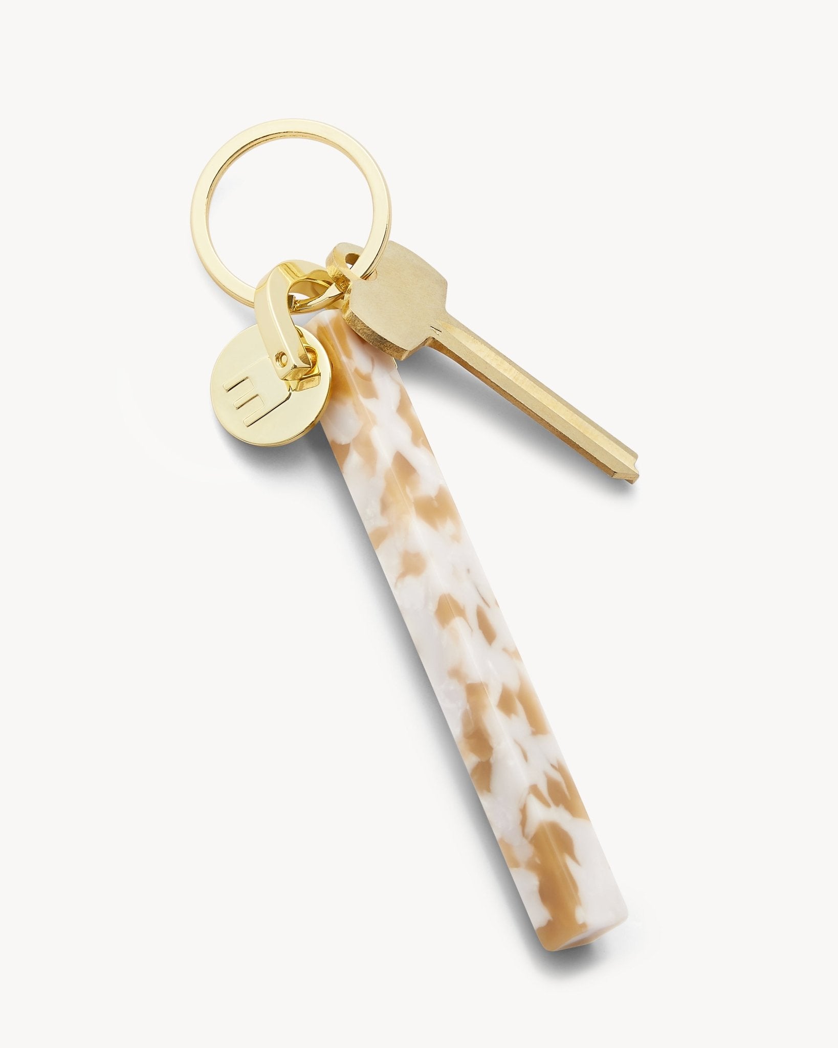 Bar Keychain in Taupe Shell - Gold – MACHETE