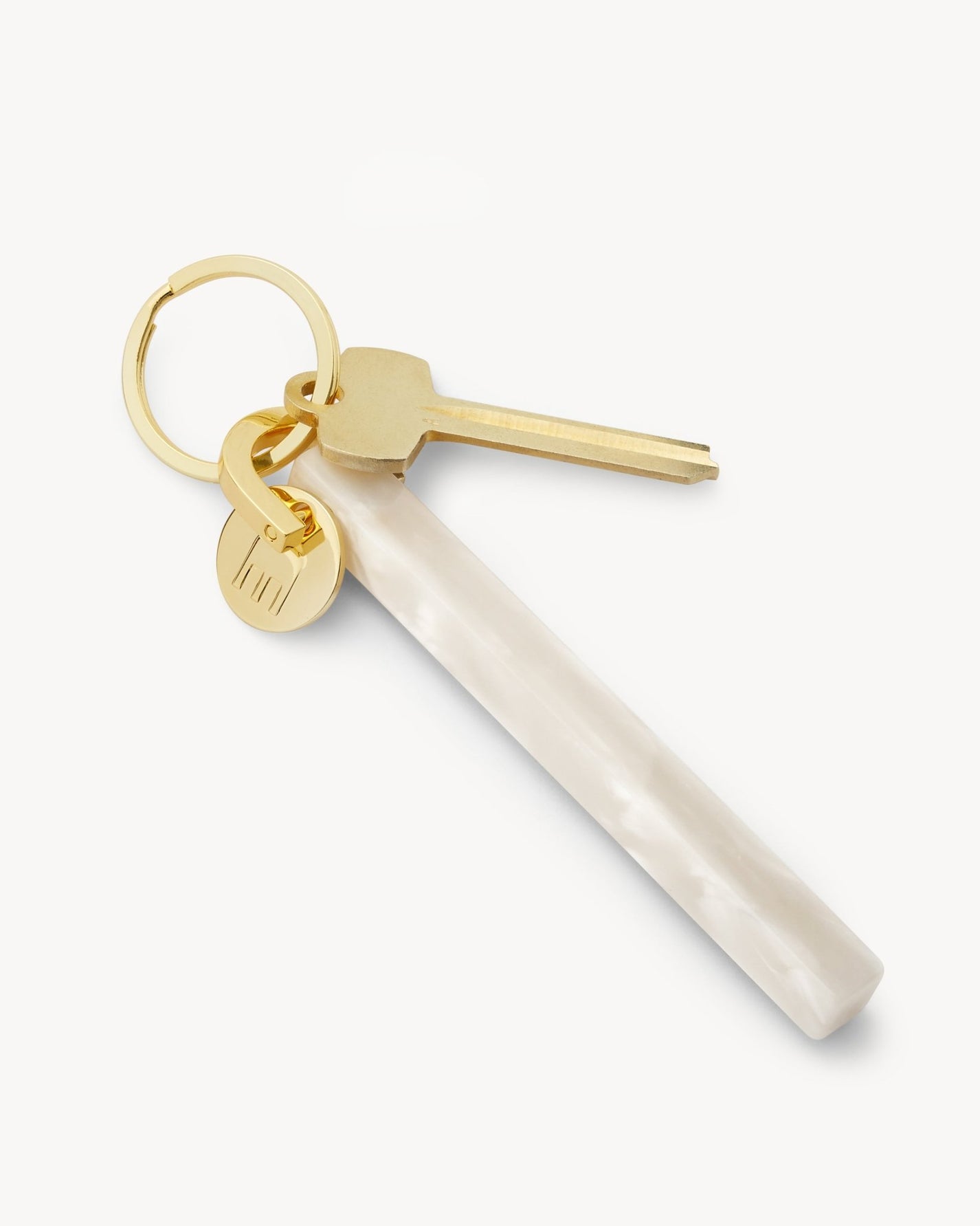 Bar Keychain in White Shell - Gold – MACHETE