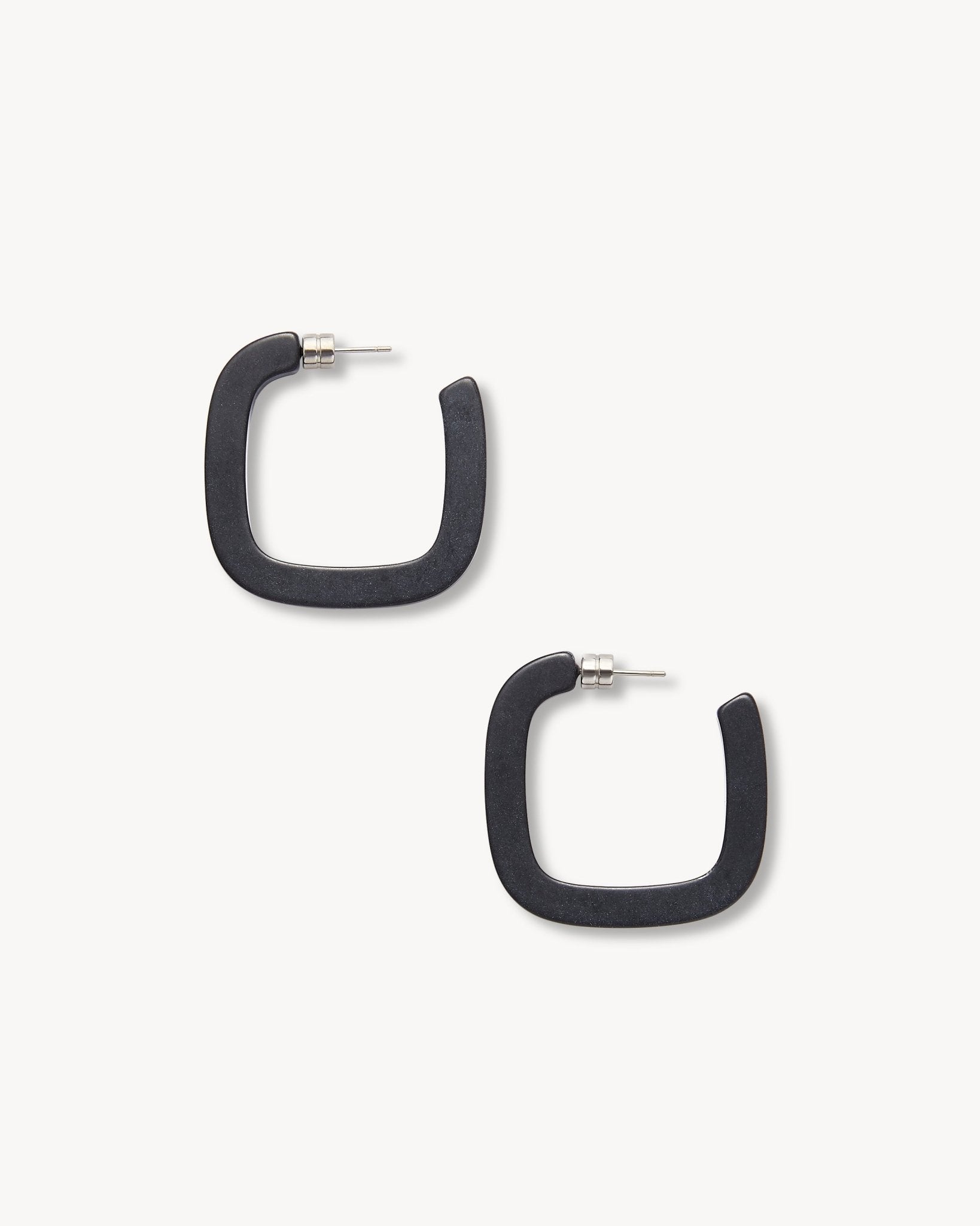 Midi Square Hoops in Black Matte – MACHETE