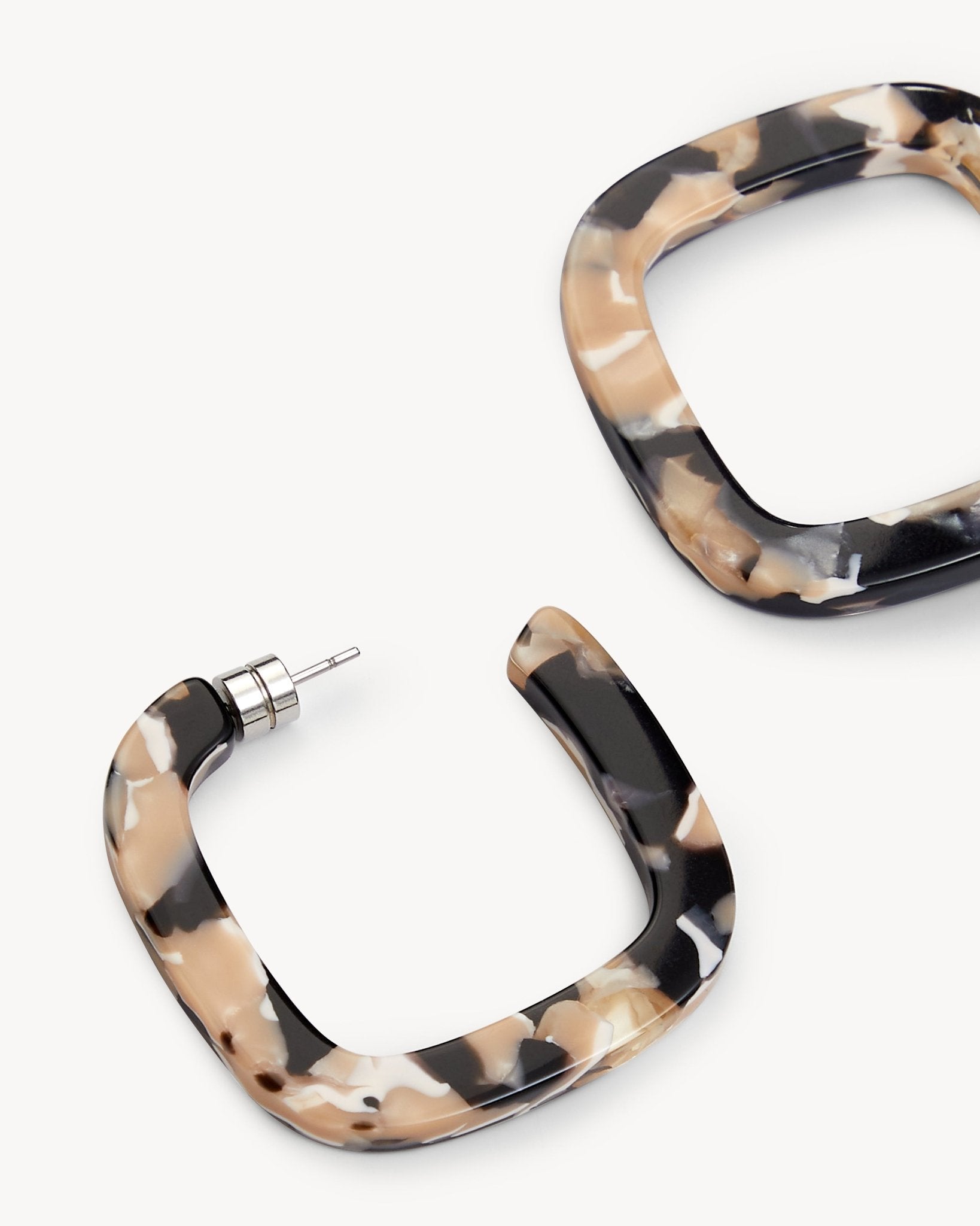 Midi Square Hoops in Abalone – MACHETE