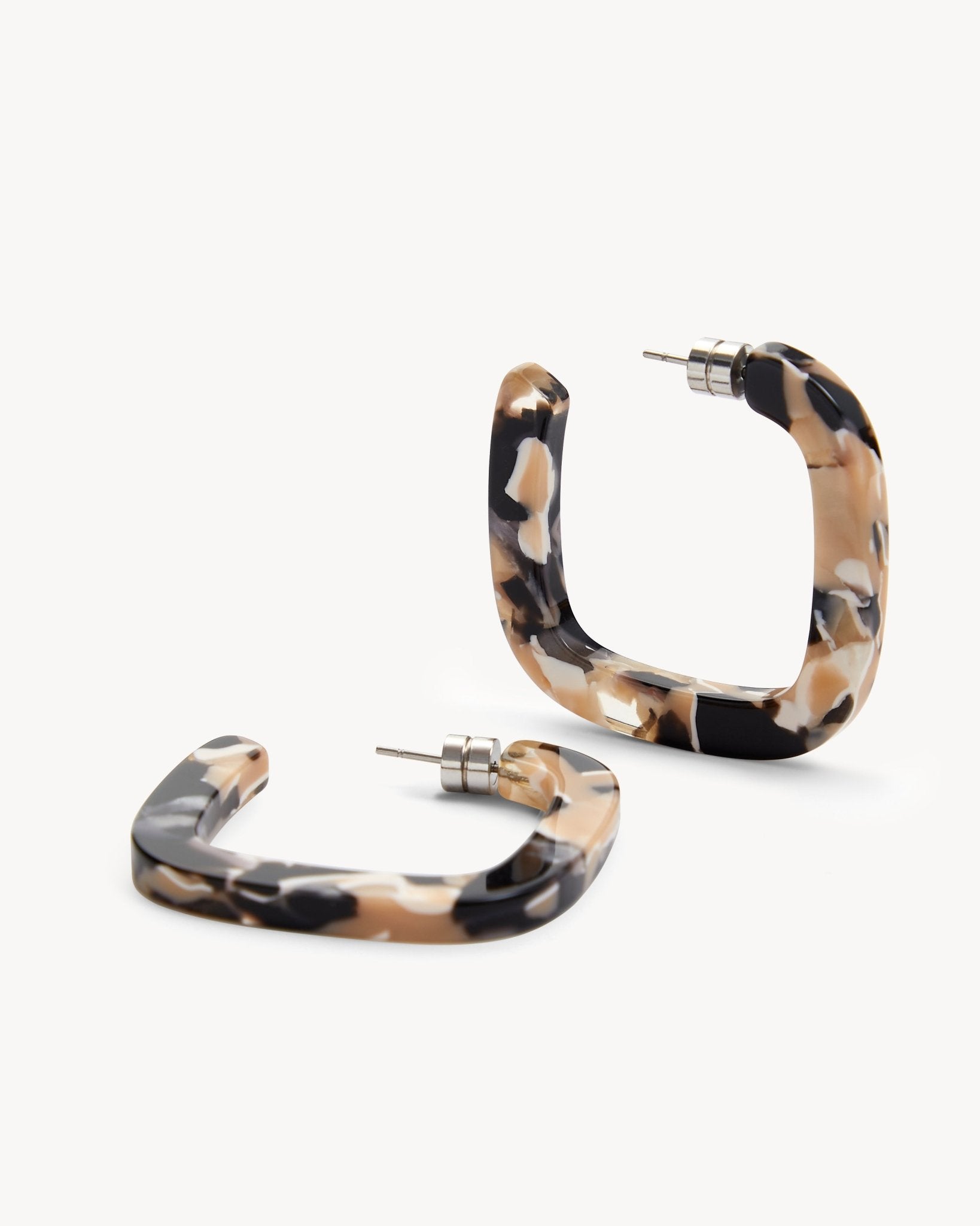 Midi Square Hoops in Abalone – MACHETE