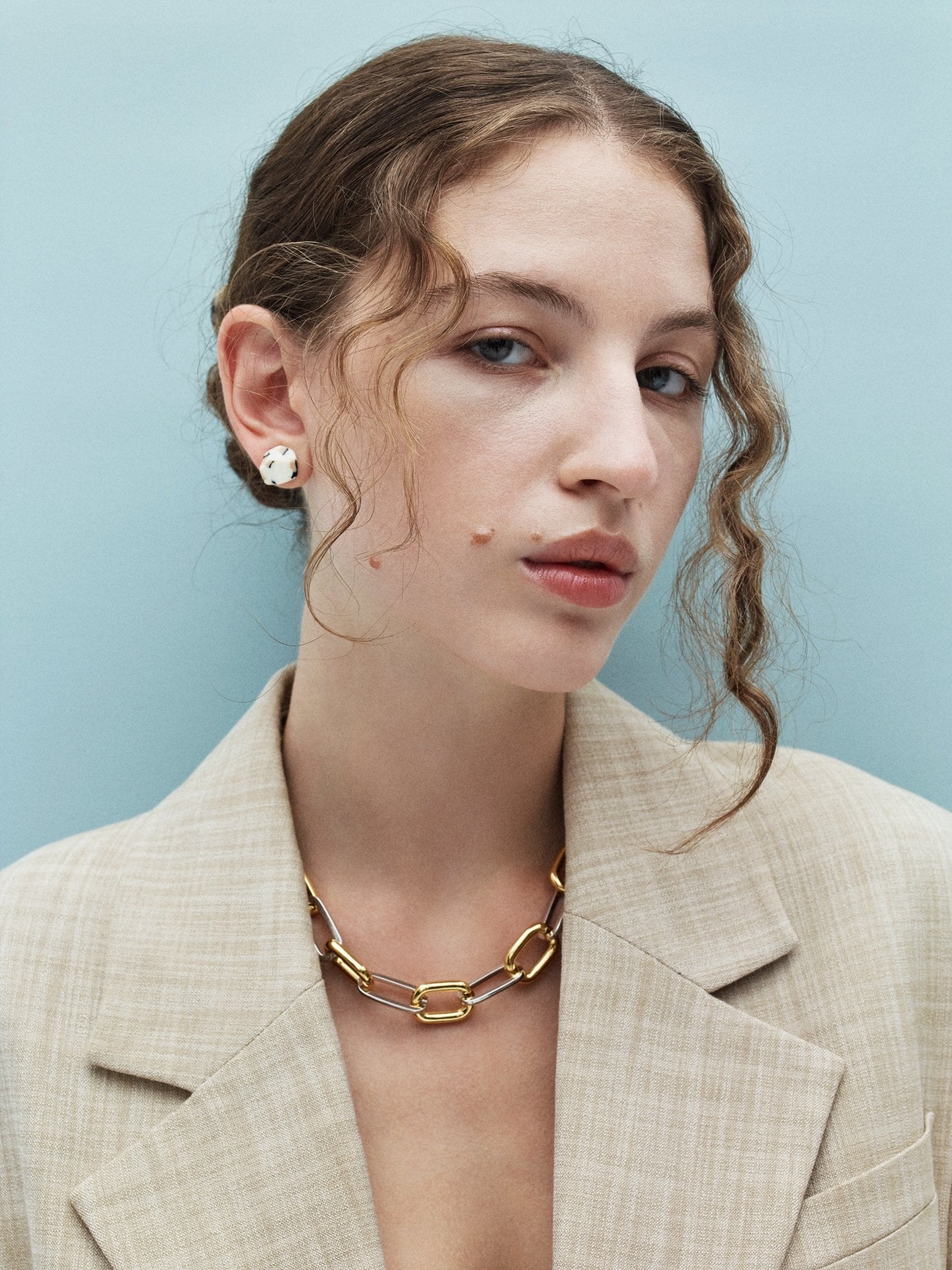 Mini Sculpture Studs in Light Blue – MACHETE