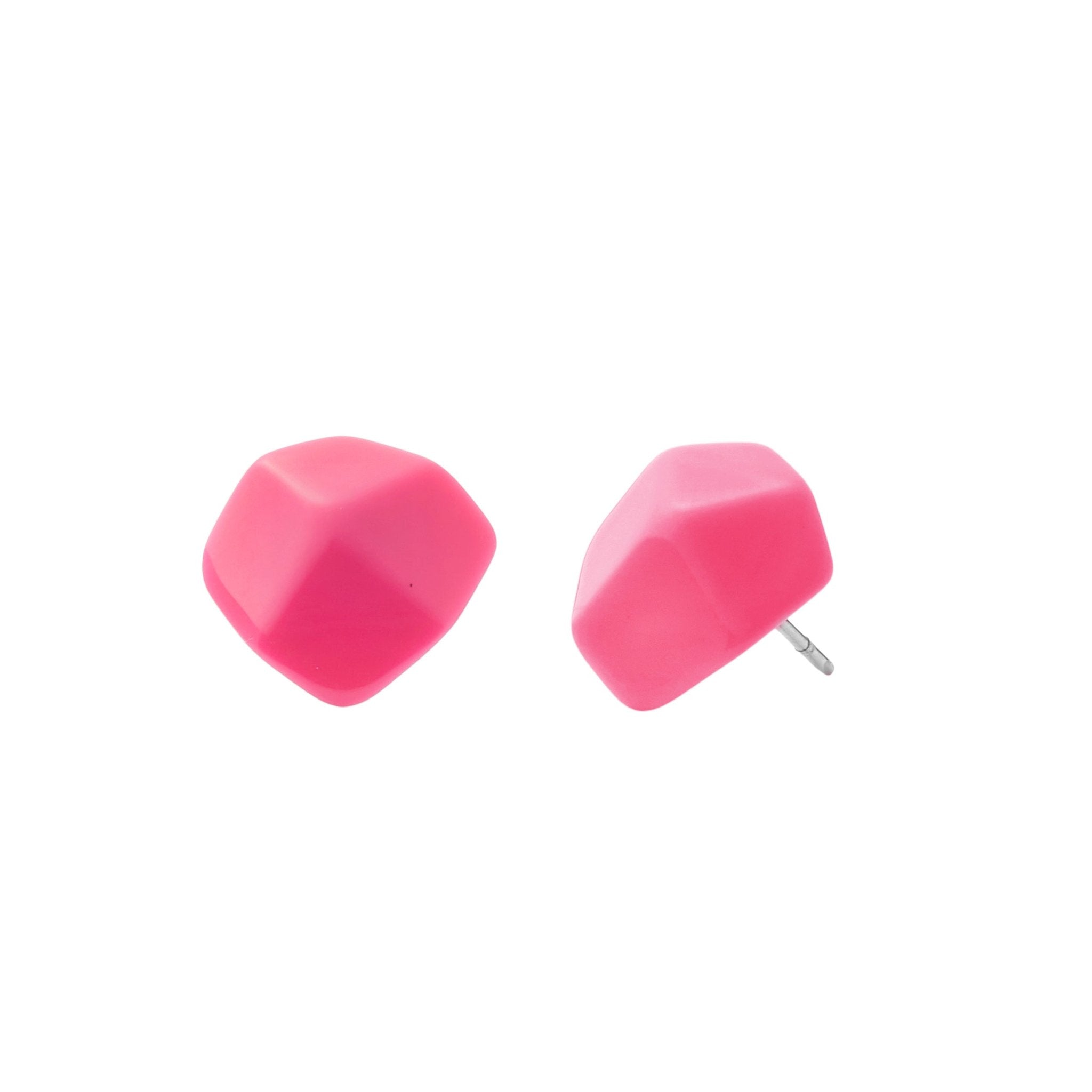 Mini Sculpture Studs in Neon Pink – MACHETE